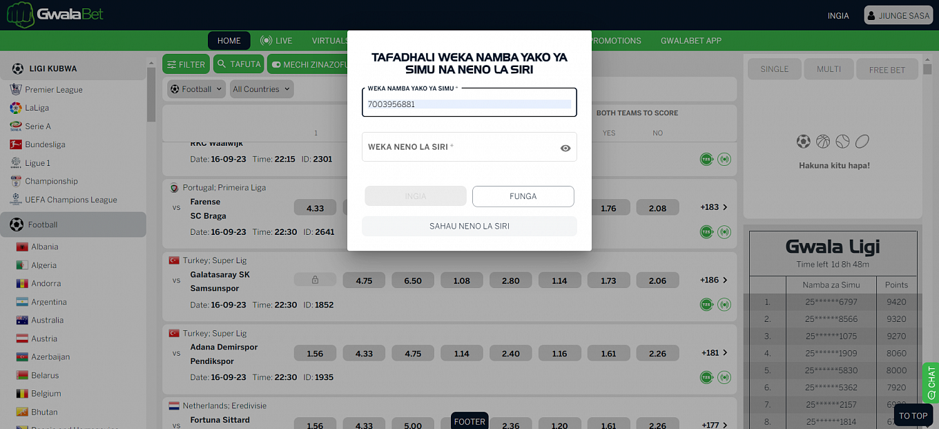 Gwala Bet App Download APK for Android & iOS in Tanzania (2025)